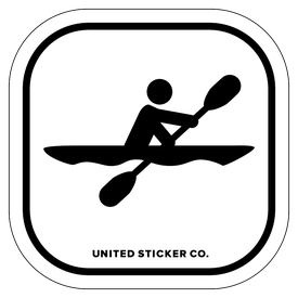 Kayak Stick Figure Decal | United Sticker Co.