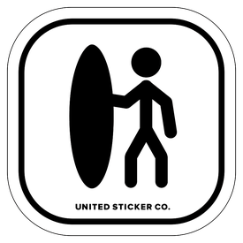 Surfer Stick figure Decal | United Sticker Co.