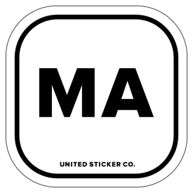Massachusetts [ MA ] Lettering Decal | United Sticker Co.