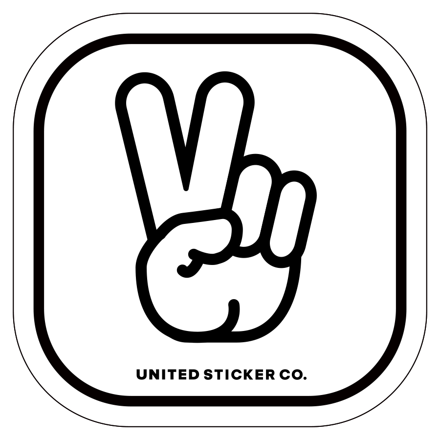 Hands: Peace Sign - Outline Icon Decal | United Sticker Co.